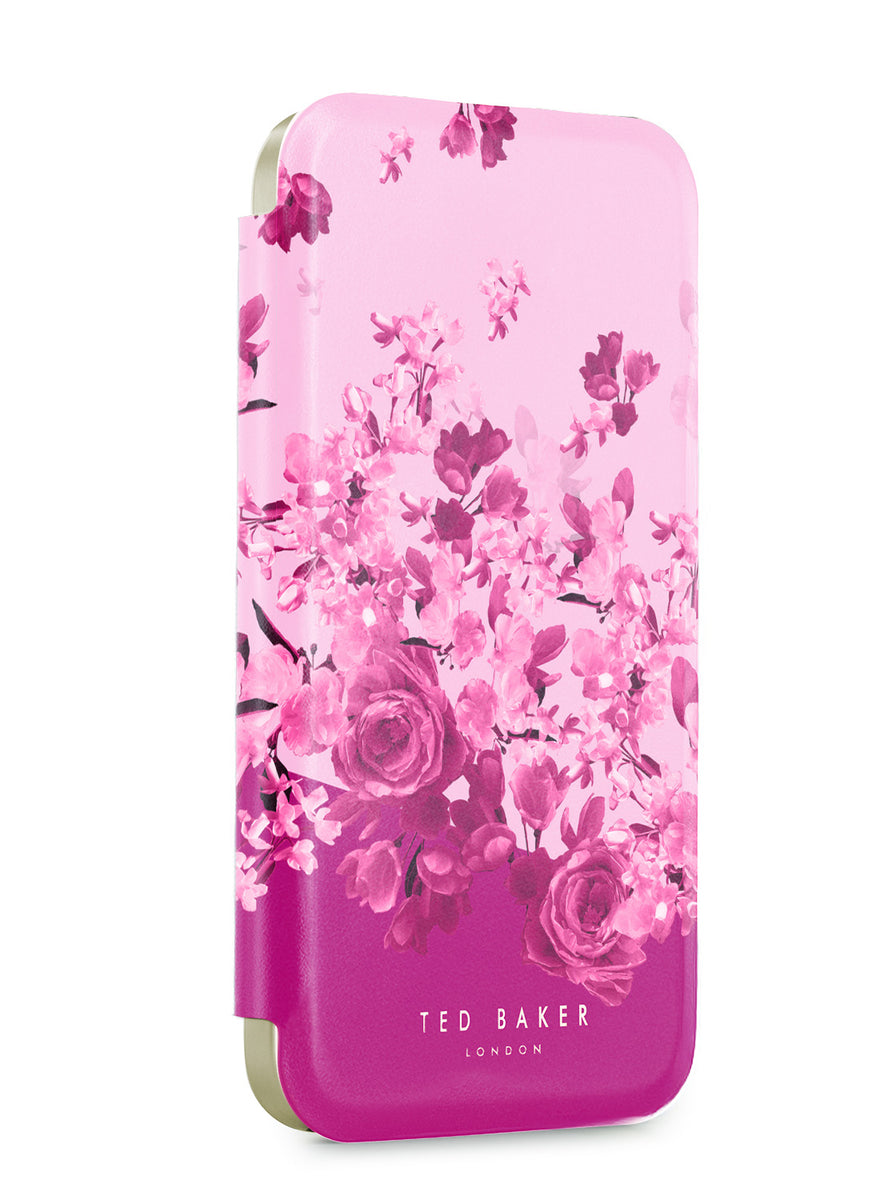 Ted Baker Pink Scattered Flowers Mirror Folio Phone Case for iPhone 16 ...